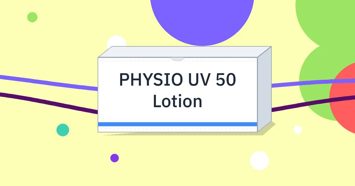 Symbolbild: Packung mit der Aufschrift PHYSIO UV 50 Lotion (PZN 19903153) – Verfügbarkeit und Bezug in Apotheken in Frankfurt am Main
