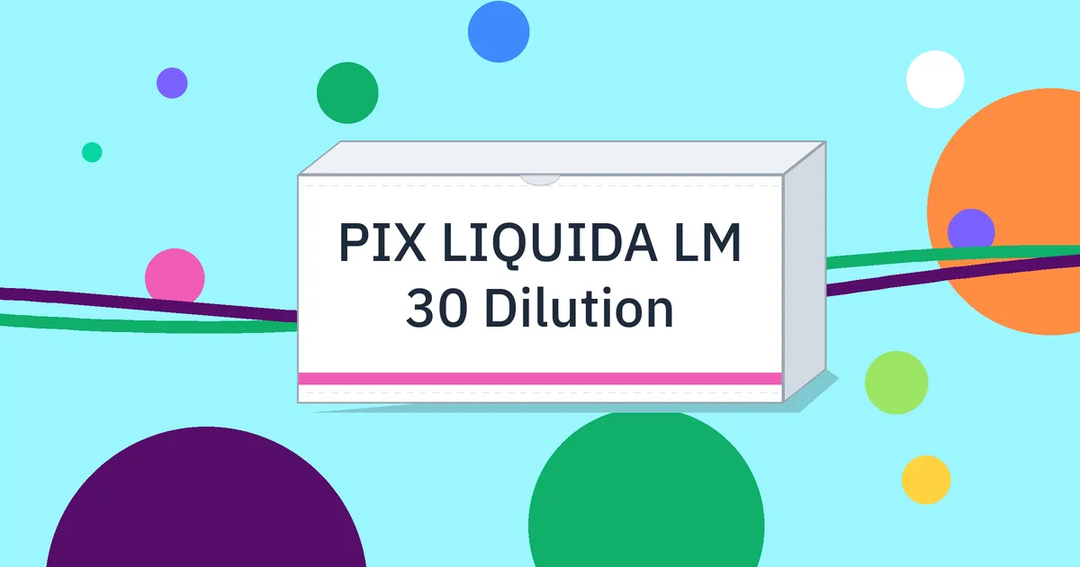 Symbolbild: Packung mit der Aufschrift PIX LIQUIDA LM 30 Dilution (PZN 13646465) – Verfügbarkeit und Bezug in Apotheken in Frankfurt am Main