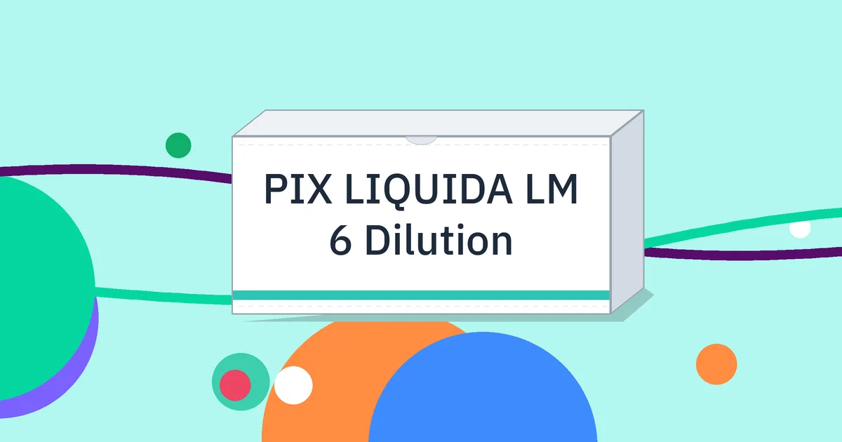 Symbolbild: Packung mit der Aufschrift PIX LIQUIDA LM 6 Dilution (PZN 13646175) – Verfügbarkeit und Bezug in Apotheken in Frankfurt am Main