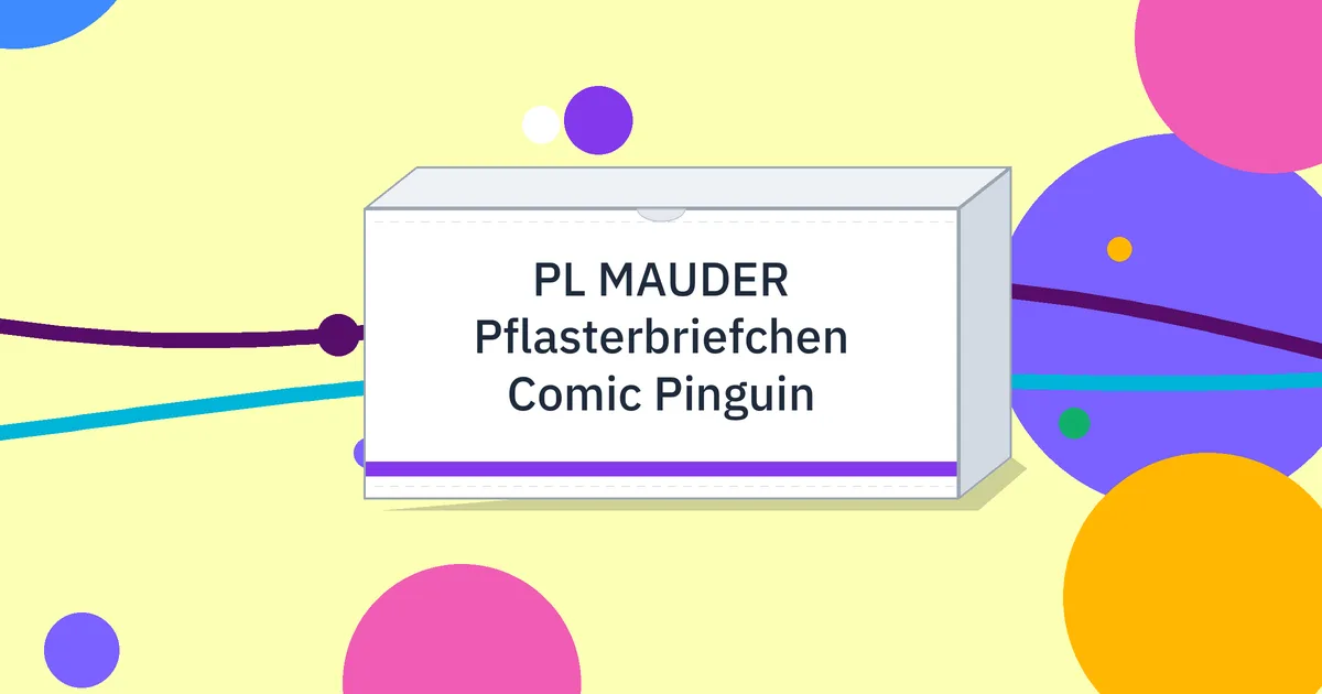 Symbolbild: Packung mit der Aufschrift PL MAUDER Pflasterbriefchen Comic Pinguin (PZN 19435746) – Verfügbarkeit und Bezug in Apotheken in Frankfurt am Main