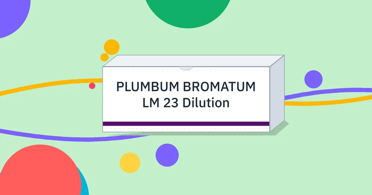 Symbolbild: Packung mit der Aufschrift PLUMBUM BROMATUM LM 23 Dilution (PZN 13039877) – Verfügbarkeit und Bezug in Apotheken in Frankfurt am Main