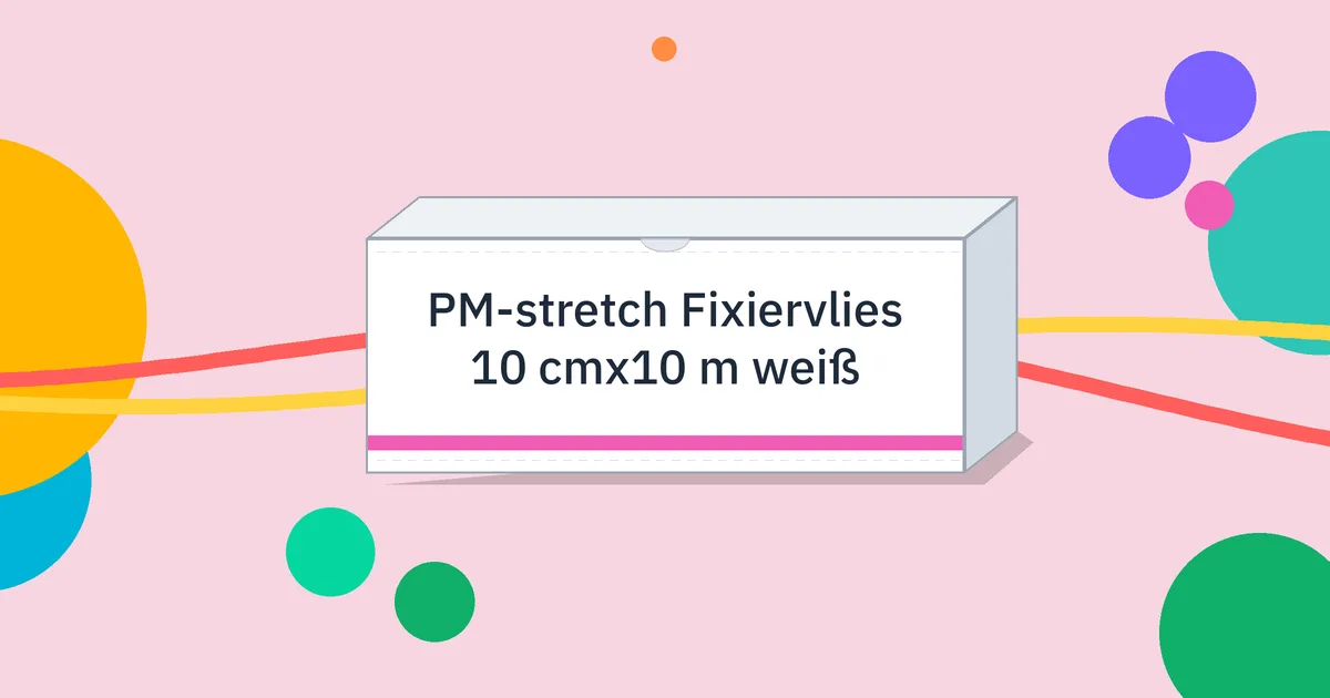 Symbolbild: Packung mit der Aufschrift PM-stretch Fixiervlies 10 cmx10 m weiß (PZN 18844690) – Verfügbarkeit und Bezug in Apotheken in Frankfurt am Main