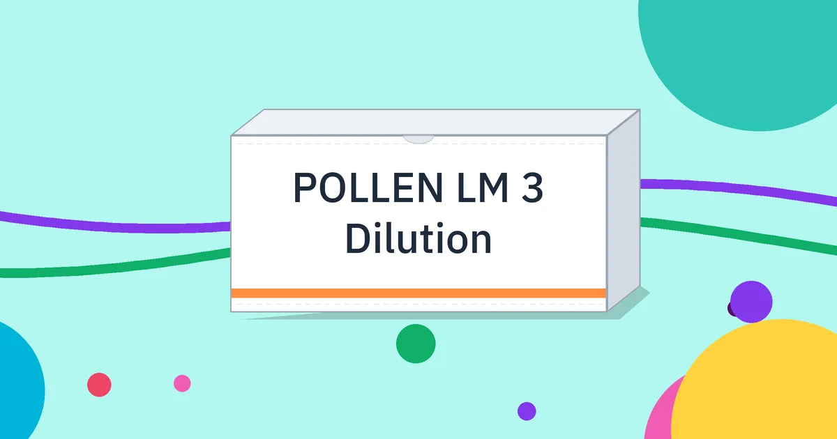Symbolbild: Packung mit der Aufschrift POLLEN LM 3 Dilution (PZN 13043287) – Verfügbarkeit und Bezug in Apotheken in Frankfurt am Main