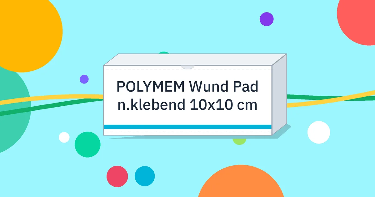 Symbolbild: Packung mit der Aufschrift POLYMEM Wund Pad n.klebend 10x10 cm (PZN 19621868) – Verfügbarkeit und Bezug in Apotheken in Frankfurt am Main