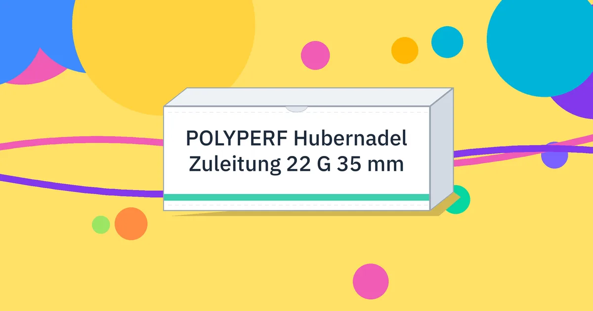 Symbolbild: Packung mit der Aufschrift POLYPERF Hubernadel Zuleitung 22 G 35 mm (PZN 14322397) – Verfügbarkeit und Bezug in Apotheken in Frankfurt am Main