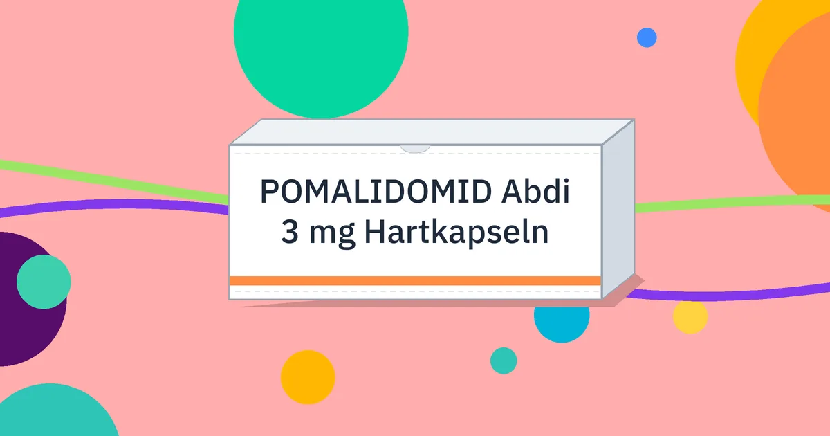 Symbolbild: Packung mit der Aufschrift POMALIDOMID Abdi 3 mg Hartkapseln (PZN 20186082) – Verfügbarkeit und Bezug in Apotheken in Frankfurt am Main