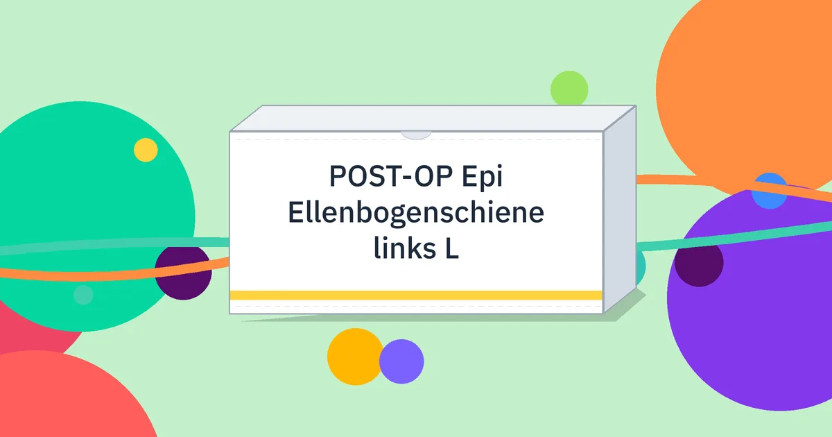 Symbolbild: Packung mit der Aufschrift POST-OP Epi Ellenbogenschiene links L (PZN 17849923) – Verfügbarkeit und Bezug in Apotheken in Frankfurt am Main