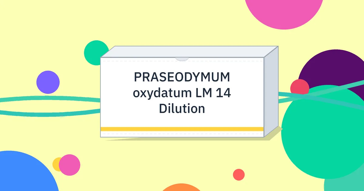 Symbolbild: Packung mit der Aufschrift PRASEODYMUM oxydatum LM 14 Dilution (PZN 13666605) – Verfügbarkeit und Bezug in Apotheken in Frankfurt am Main