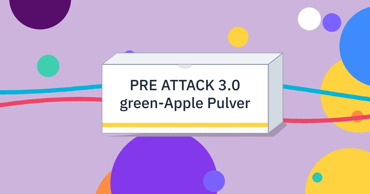Symbolbild: Packung mit der Aufschrift PRE ATTACK 3.0 green-Apple Pulver (PZN 15243375) – Verfügbarkeit und Bezug in Apotheken in Frankfurt am Main