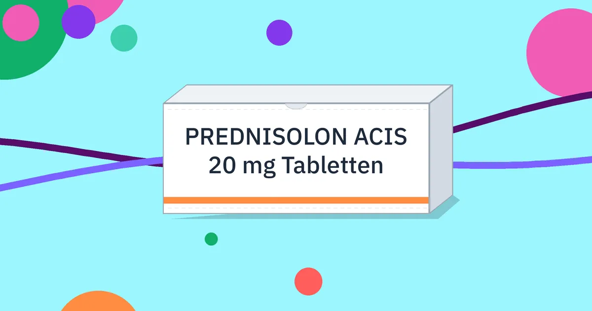 Symbolbild: Packung mit der Aufschrift PREDNISOLON ACIS 20 mg Tabletten (PZN 00985148) – Verfügbarkeit und Bezug in Apotheken in Frankfurt am Main