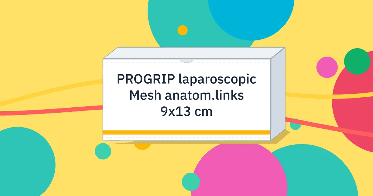 Symbolbild: Packung mit der Aufschrift PROGRIP laparoscopic Mesh anatom.links 9x13 cm (PZN 18258182) – Verfügbarkeit und Bezug in Apotheken in Frankfurt am Main