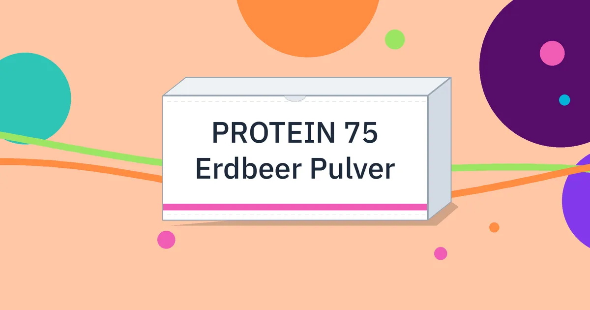 Symbolbild: Packung mit der Aufschrift PROTEIN 75 Erdbeer Pulver (PZN 01498605) – Verfügbarkeit und Bezug in Apotheken in Frankfurt am Main