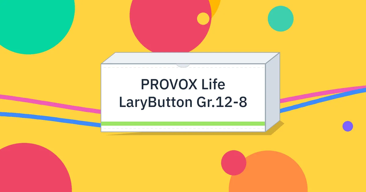 Symbolbild: Packung mit der Aufschrift PROVOX Life LaryButton Gr.12-8 (PZN 19625429) – Verfügbarkeit und Bezug in Apotheken in Frankfurt am Main
