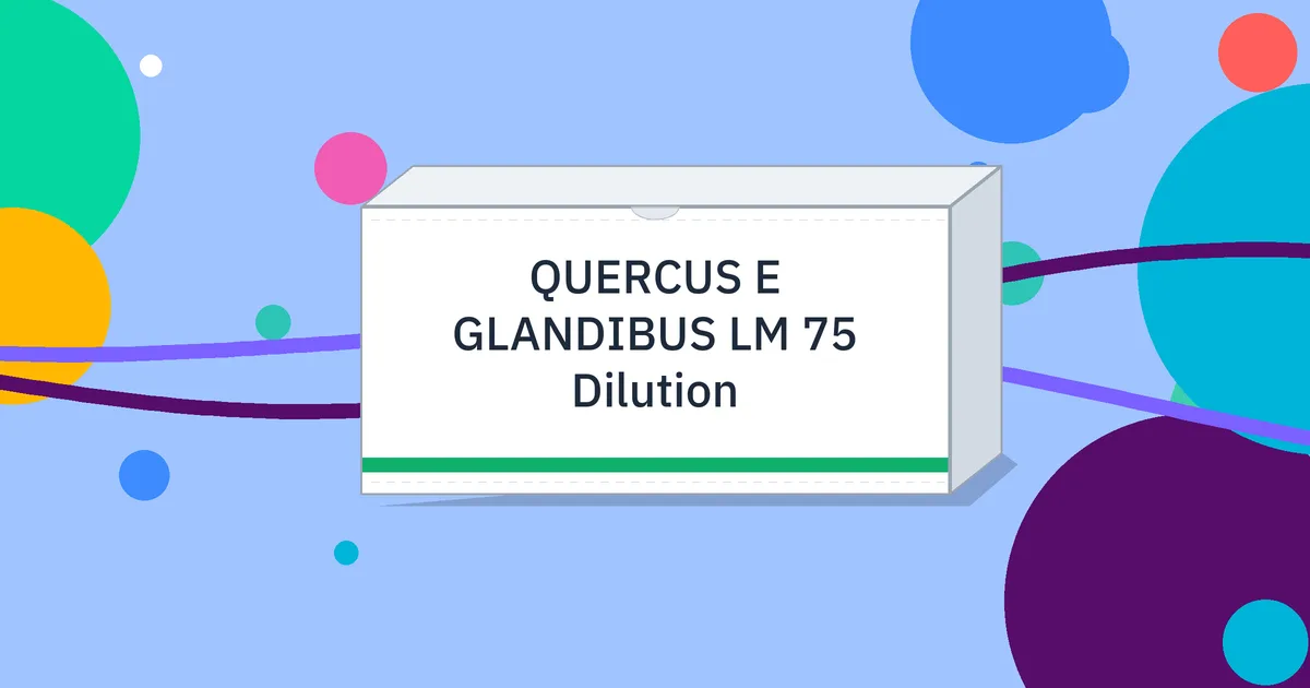 Symbolbild: Packung mit der Aufschrift QUERCUS E GLANDIBUS LM 75 Dilution (PZN 13674869) – Verfügbarkeit und Bezug in Apotheken in Frankfurt am Main