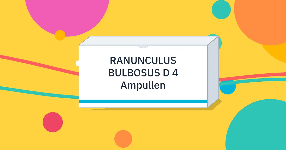 Symbolbild: Packung mit der Aufschrift RANUNCULUS BULBOSUS D 4 Ampullen (PZN 11707889) – Verfügbarkeit und Bezug in Apotheken in Frankfurt am Main