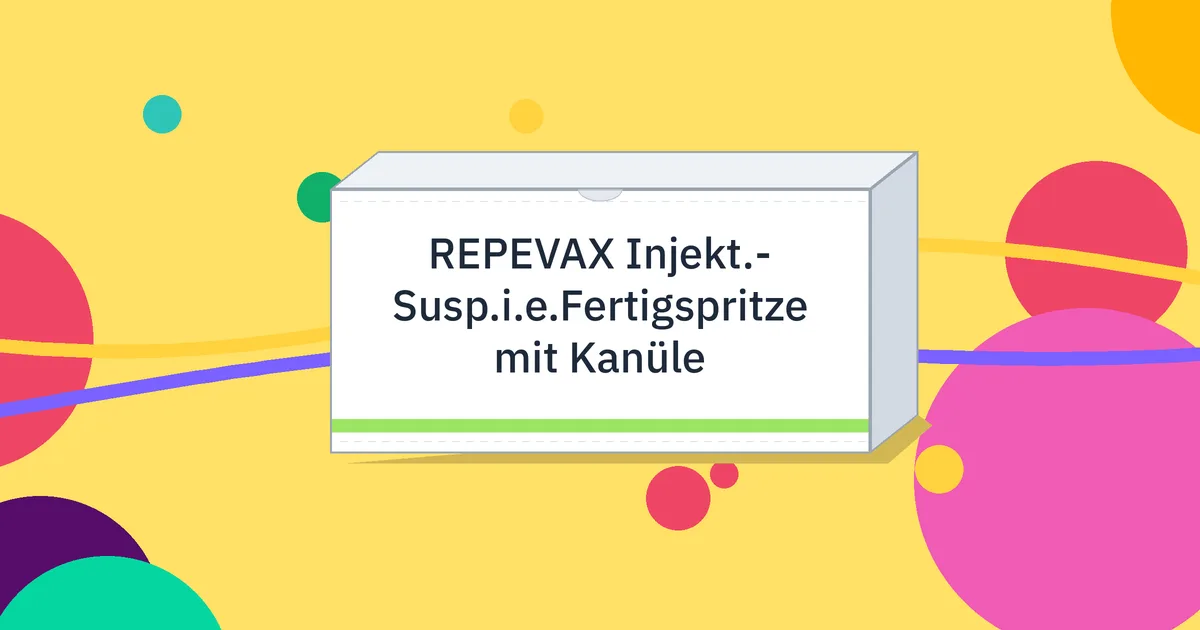 Symbolbild: Packung mit der Aufschrift REPEVAX Injekt.-Susp.i.e.Fertigspritze mit Kanüle (PZN 17828944) – Verfügbarkeit und Bezug in Apotheken in Frankfurt am Main
