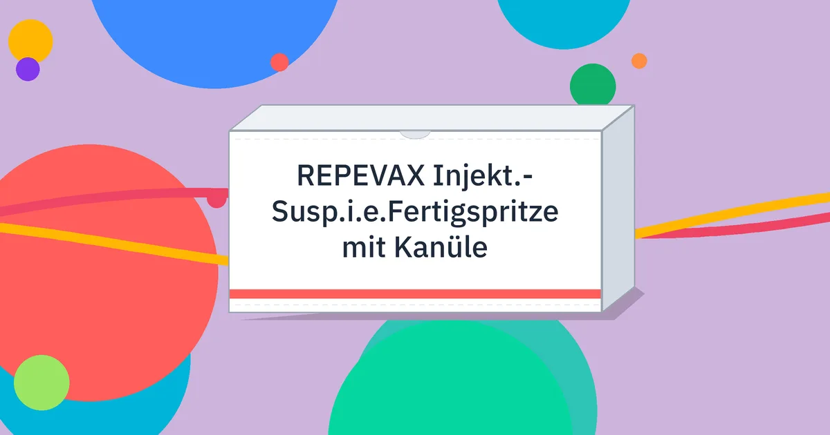 Symbolbild: Packung mit der Aufschrift REPEVAX Injekt.-Susp.i.e.Fertigspritze mit Kanüle (PZN 00789298) – Verfügbarkeit und Bezug in Apotheken in Frankfurt am Main