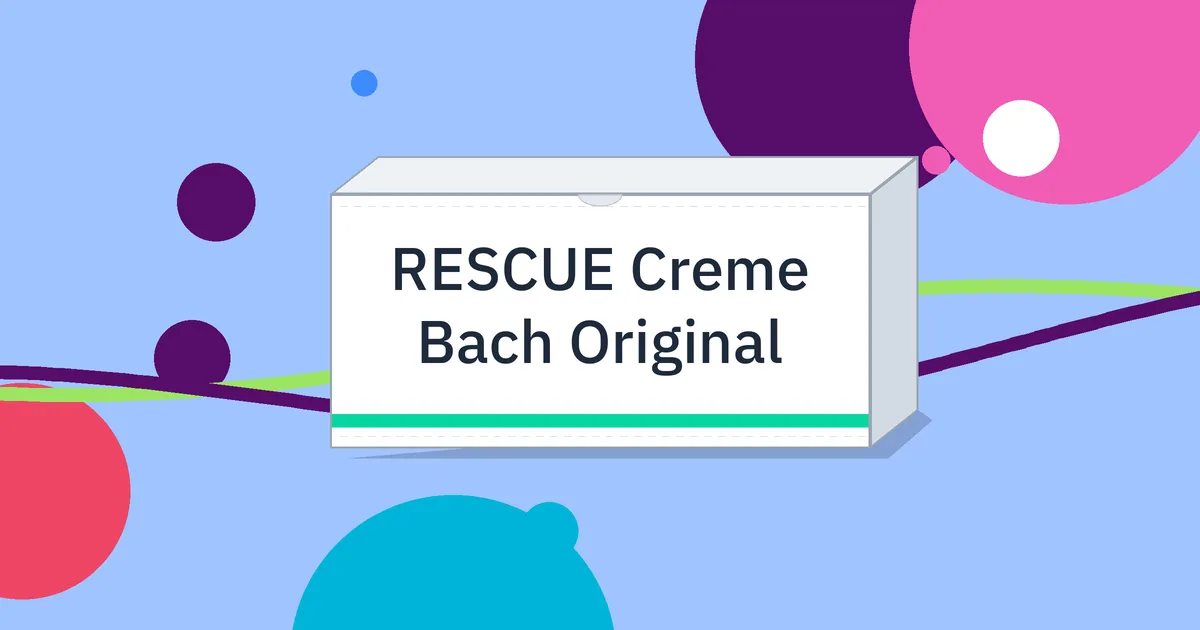Symbolbild: Packung mit der Aufschrift RESCUE Creme Bach Original (PZN 06833511) – Verfügbarkeit und Bezug in Apotheken in Frankfurt am Main