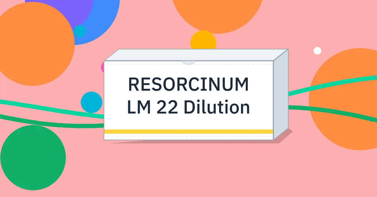Symbolbild: Packung mit der Aufschrift RESORCINUM LM 22 Dilution (PZN 13047256) – Verfügbarkeit und Bezug in Apotheken in Frankfurt am Main