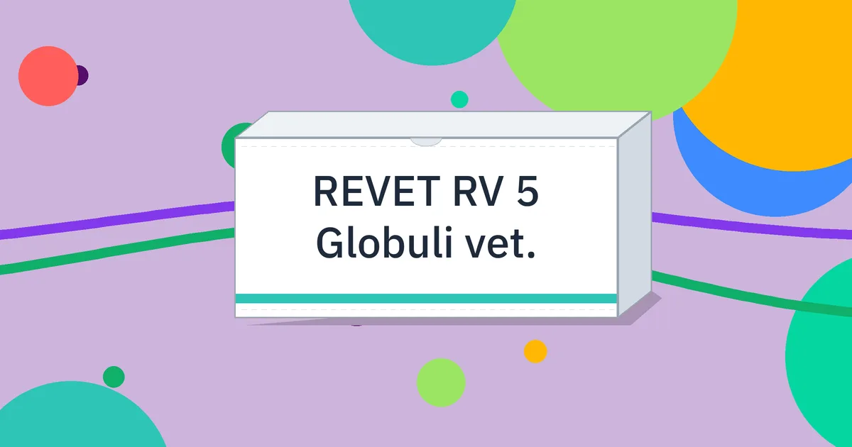 Symbolbild: Packung mit der Aufschrift REVET RV 5 Globuli vet. (PZN 08762264) – Verfügbarkeit und Bezug in Apotheken in Frankfurt am Main