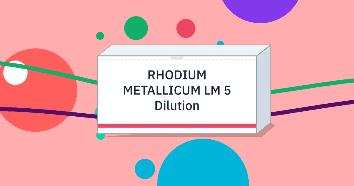 Symbolbild: Packung mit der Aufschrift RHODIUM METALLICUM LM 5 Dilution (PZN 13050293) – Verfügbarkeit und Bezug in Apotheken in Frankfurt am Main