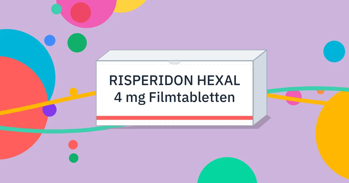 Symbolbild: Packung mit der Aufschrift RISPERIDON HEXAL 4 mg Filmtabletten (PZN 04226764) – Verfügbarkeit und Bezug in Apotheken in Frankfurt am Main