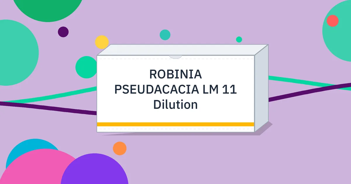 Symbolbild: Packung mit der Aufschrift ROBINIA PSEUDACACIA LM 11 Dilution (PZN 13054871) – Verfügbarkeit und Bezug in Apotheken in Frankfurt am Main