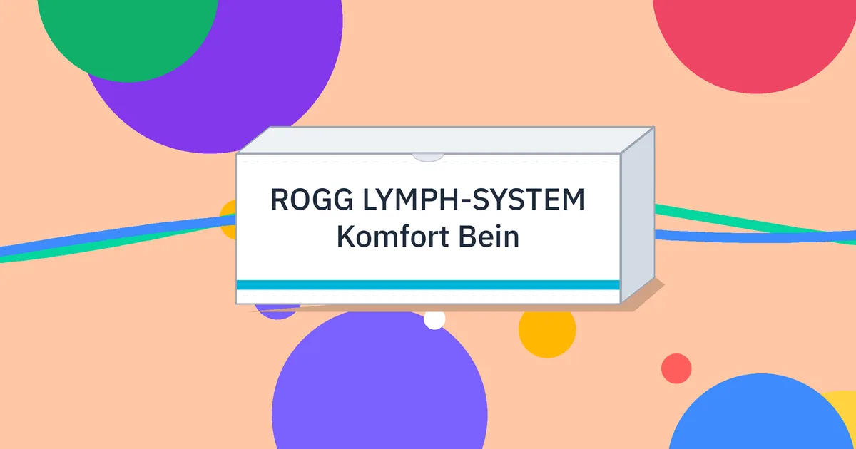 Symbolbild: Packung mit der Aufschrift ROGG LYMPH-SYSTEM Komfort Bein (PZN 20597796) – Verfügbarkeit und Bezug in Apotheken in Frankfurt am Main