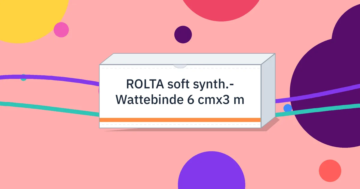 Symbolbild: Packung mit der Aufschrift ROLTA soft synth.-Wattebinde 6 cmx3 m (PZN 18739792) – Verfügbarkeit und Bezug in Apotheken in Frankfurt am Main