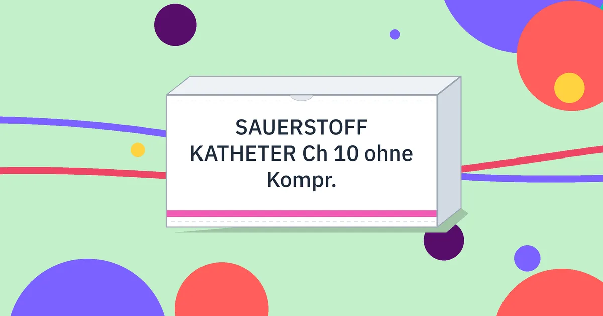 Symbolbild: Packung mit der Aufschrift SAUERSTOFF KATHETER Ch 10 ohne Kompr. (PZN 07487407) – Verfügbarkeit und Bezug in Apotheken in Frankfurt am Main