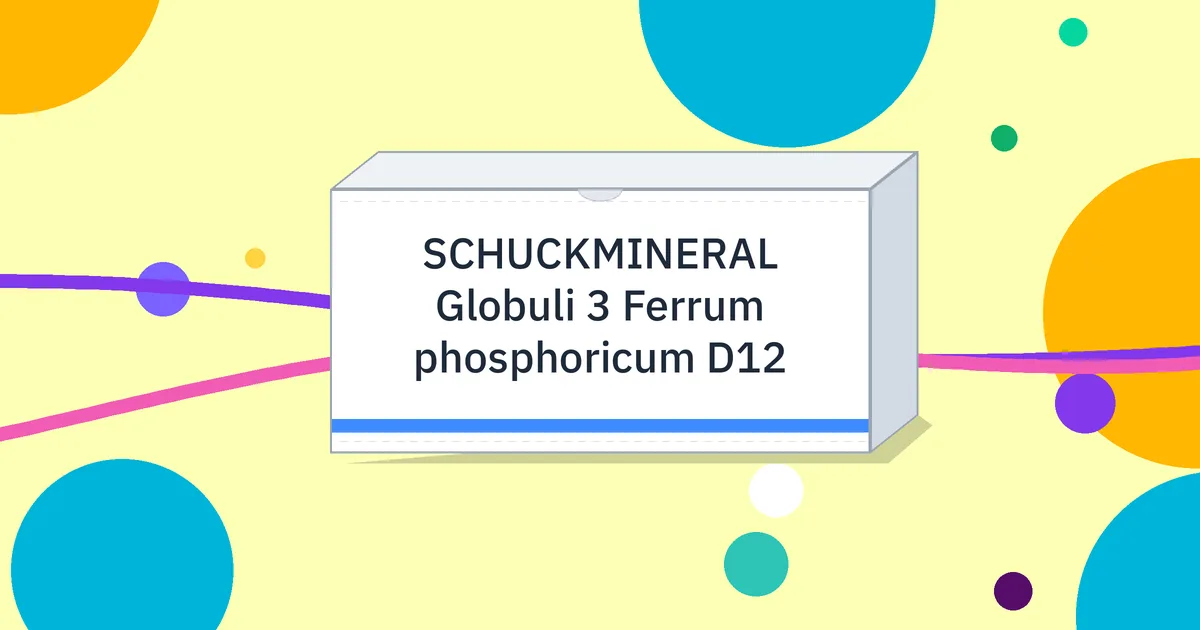 Symbolbild: Packung mit der Aufschrift SCHUCKMINERAL Globuli 3 Ferrum phosphoricum D12 (PZN 00413245) – Verfügbarkeit und Bezug in Apotheken in Frankfurt am Main