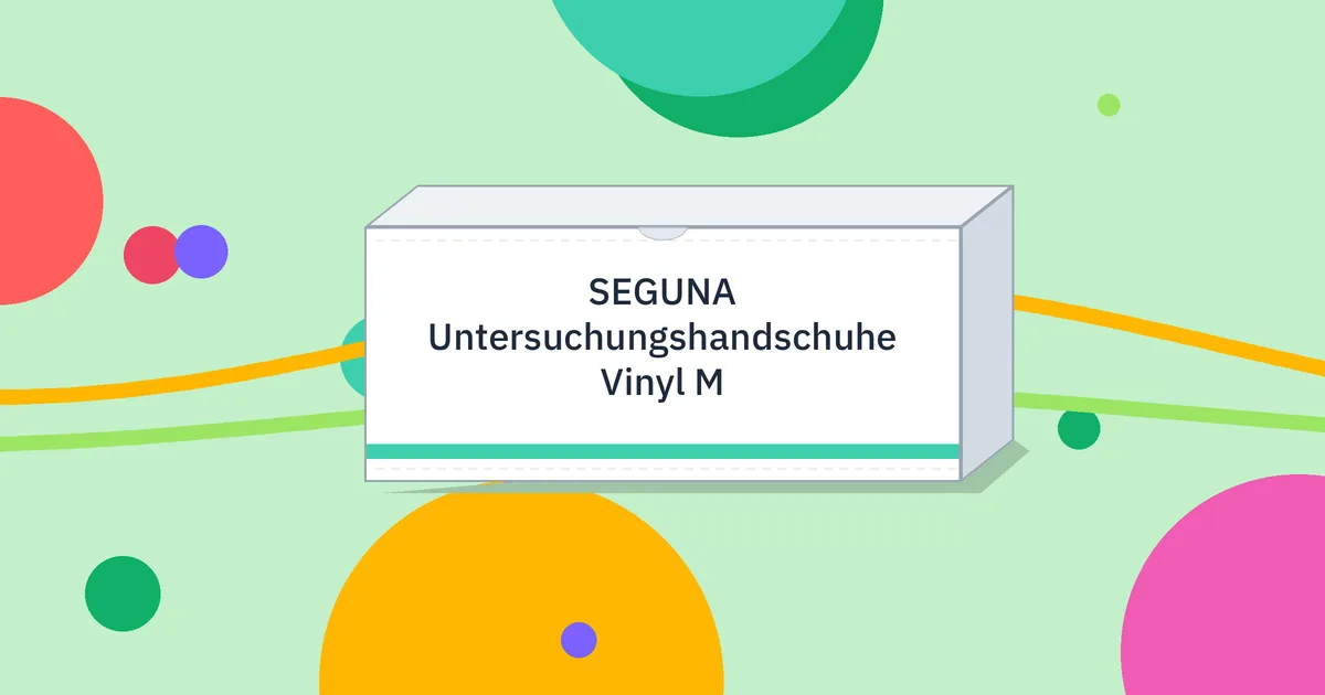 Symbolbild: Packung mit der Aufschrift SEGUNA Untersuchungshandschuhe Vinyl M (PZN 11302891) – Verfügbarkeit und Bezug in Apotheken in Frankfurt am Main