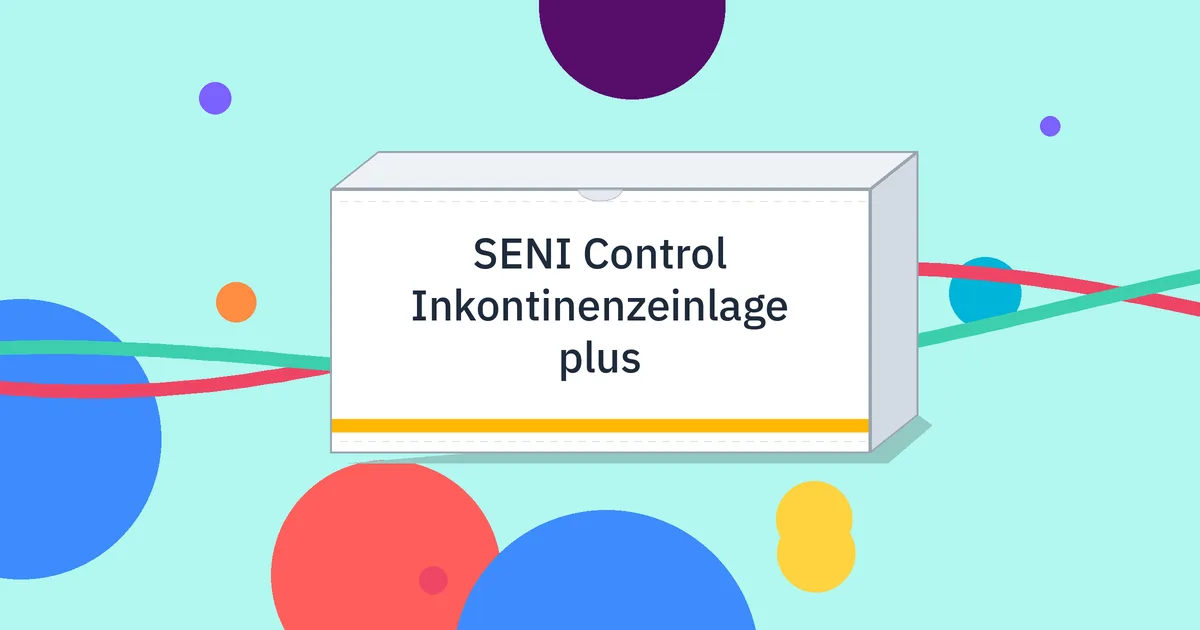 Symbolbild: Packung mit der Aufschrift SENI Control Inkontinenzeinlage plus (PZN 11532711) – Verfügbarkeit und Bezug in Apotheken in Frankfurt am Main