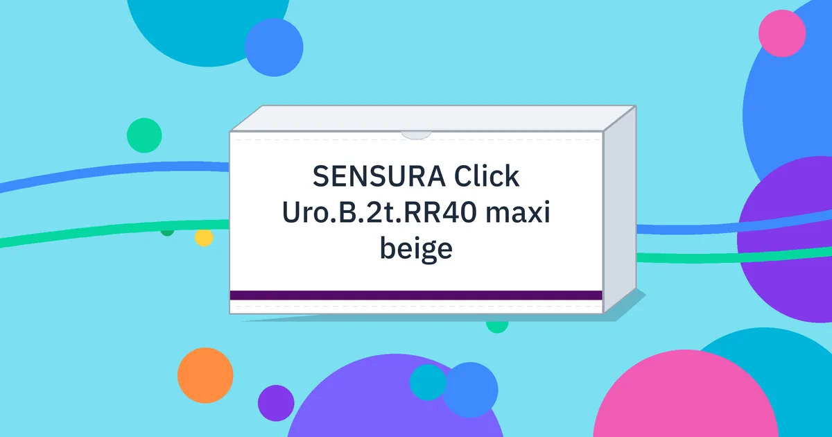 Symbolbild: Packung mit der Aufschrift SENSURA Click Uro.B.2t.RR40 maxi beige (PZN 07206986) – Verfügbarkeit und Bezug in Apotheken in Frankfurt am Main