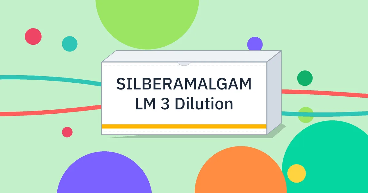 Symbolbild: Packung mit der Aufschrift SILBERAMALGAM LM 3 Dilution (PZN 13189163) – Verfügbarkeit und Bezug in Apotheken in Frankfurt am Main