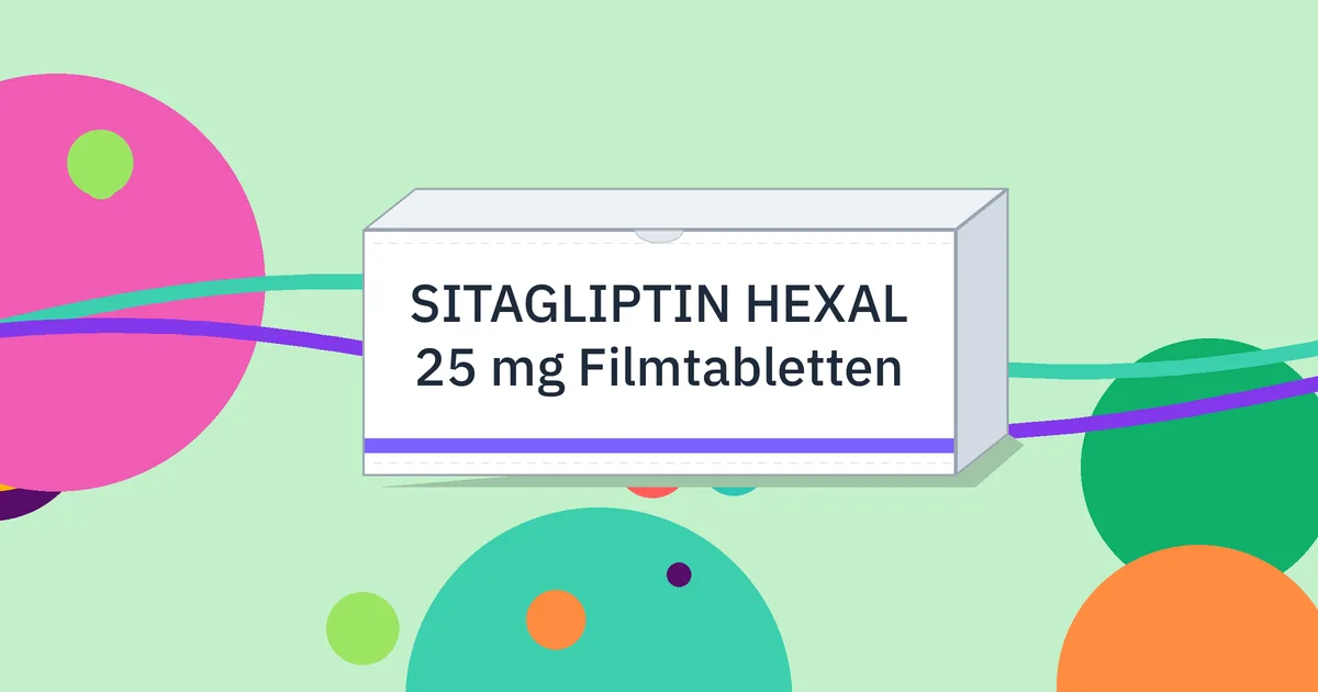 Symbolbild: Packung mit der Aufschrift SITAGLIPTIN HEXAL 25 mg Filmtabletten (PZN 17575064) – Verfügbarkeit und Bezug in Apotheken in Frankfurt am Main