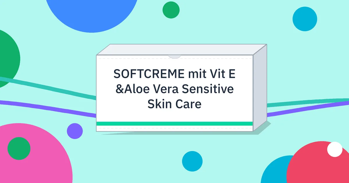 Symbolbild: Packung mit der Aufschrift SOFTCREME mit Vit E &Aloe Vera Sensitive Skin Care (PZN 14155634) – Verfügbarkeit und Bezug in Apotheken in Frankfurt am Main