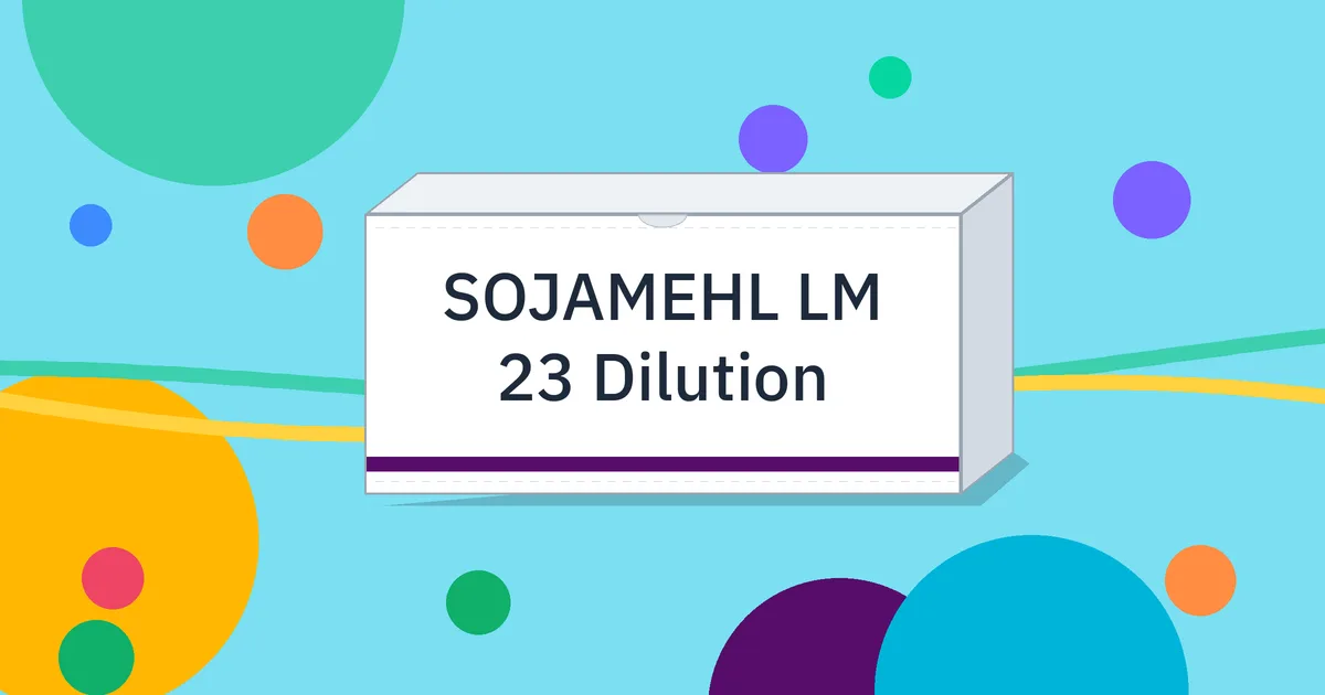 Symbolbild: Packung mit der Aufschrift SOJAMEHL LM 23 Dilution (PZN 13681131) – Verfügbarkeit und Bezug in Apotheken in Frankfurt am Main