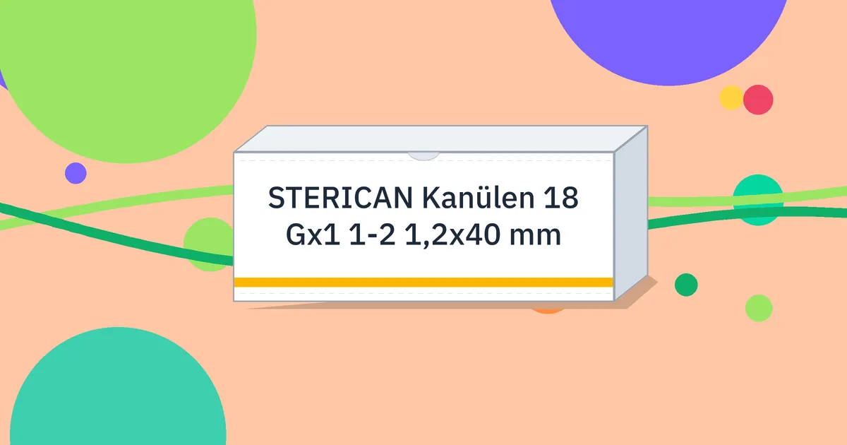 Symbolbild: Packung mit der Aufschrift STERICAN Kanülen 18 Gx1 1-2 1,2x40 mm (PZN 03034502) – Verfügbarkeit und Bezug in Apotheken in Frankfurt am Main
