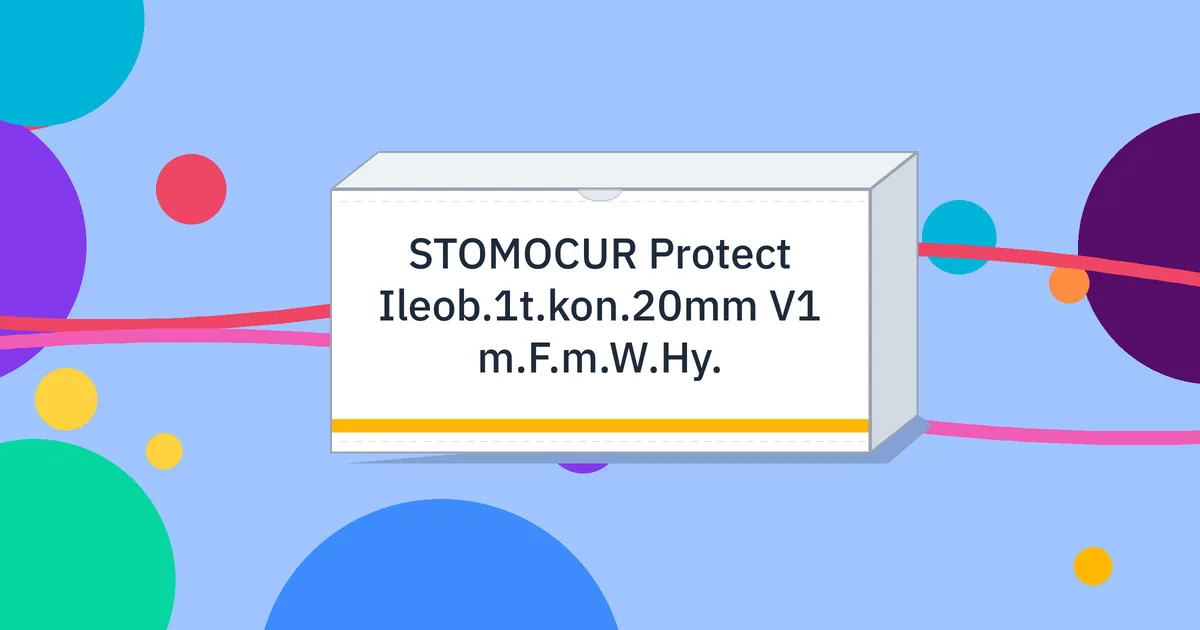 Symbolbild: Packung mit der Aufschrift STOMOCUR Protect Ileob.1t.kon.20mm V1 m.F.m.W.Hy. (PZN 14334644) – Verfügbarkeit und Bezug in Apotheken in Frankfurt am Main