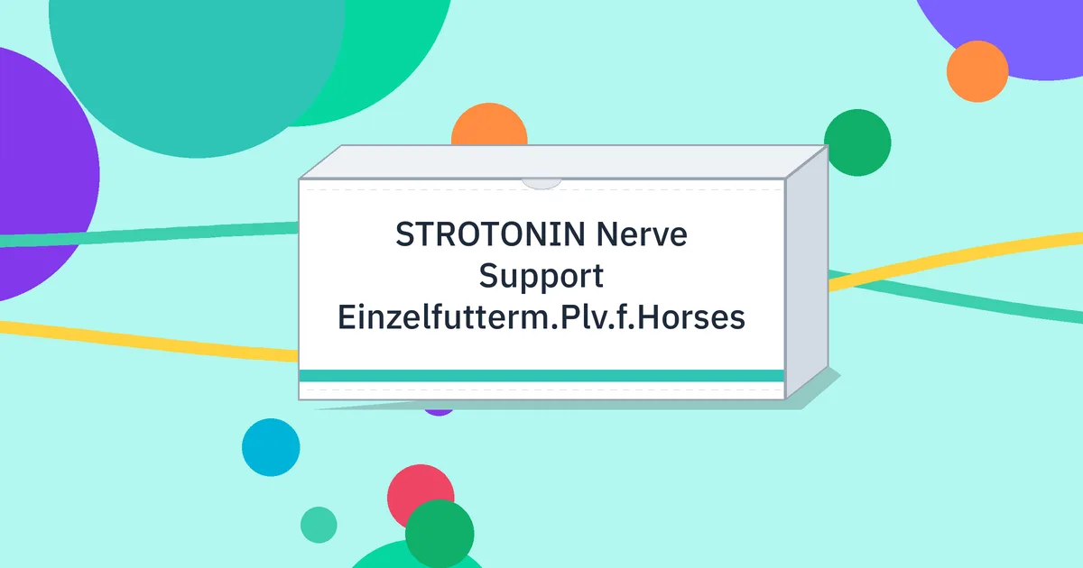 Symbolbild: Packung mit der Aufschrift STROTONIN Nerve Support Einzelfutterm.Plv.f.Horses (PZN 20580229) – Verfügbarkeit und Bezug in Apotheken in Frankfurt am Main
