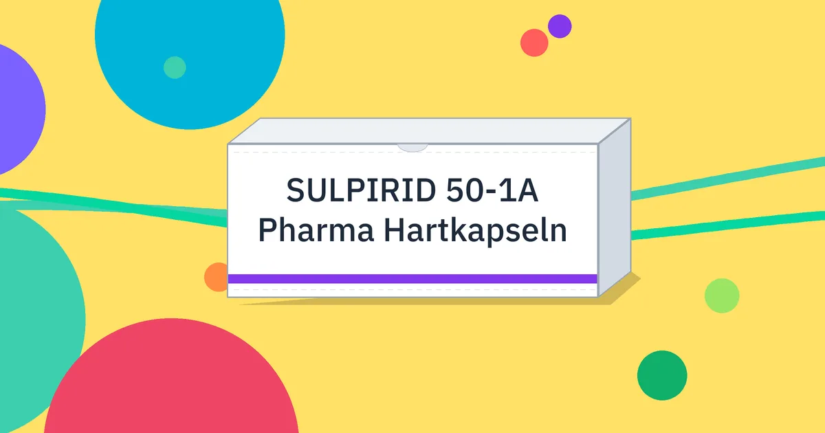 Symbolbild: Packung mit der Aufschrift SULPIRID 50-1A Pharma Hartkapseln (PZN 03157179) – Verfügbarkeit und Bezug in Apotheken in Frankfurt am Main