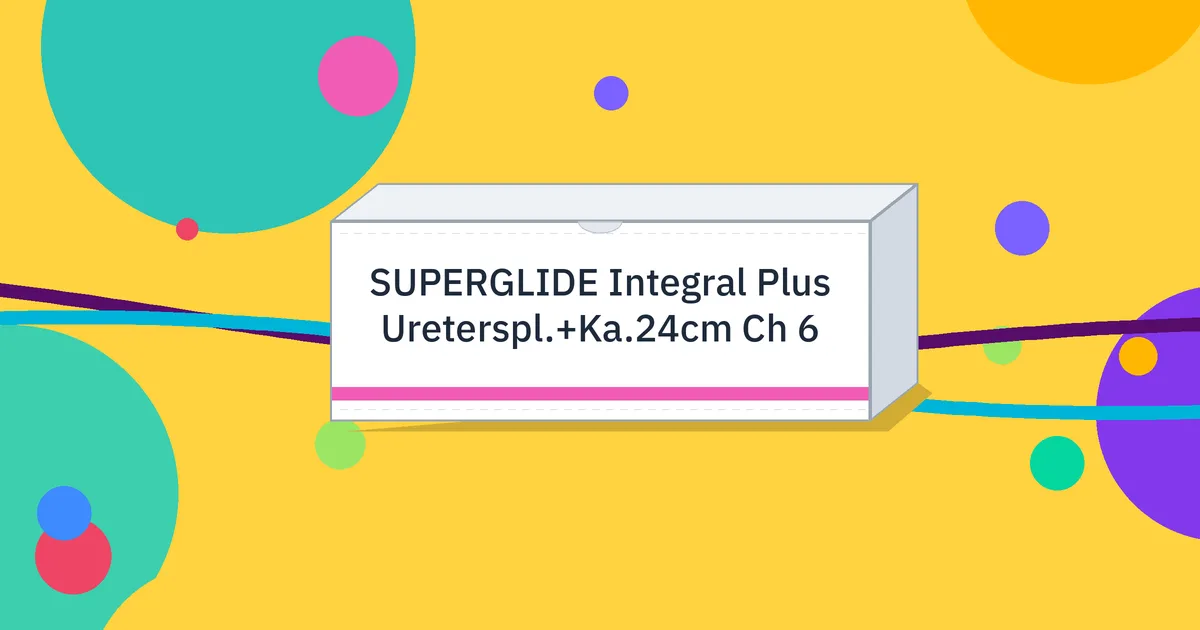 Symbolbild: Packung mit der Aufschrift SUPERGLIDE Integral Plus Ureterspl.+Ka.24cm Ch 6 (PZN 12424768) – Verfügbarkeit und Bezug in Apotheken in Frankfurt am Main