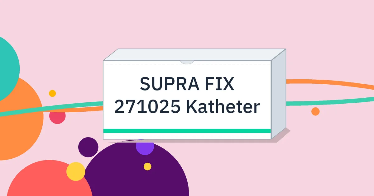 Symbolbild: Packung mit der Aufschrift SUPRA FIX 271025 Katheter (PZN 06679240) – Verfügbarkeit und Bezug in Apotheken in Frankfurt am Main