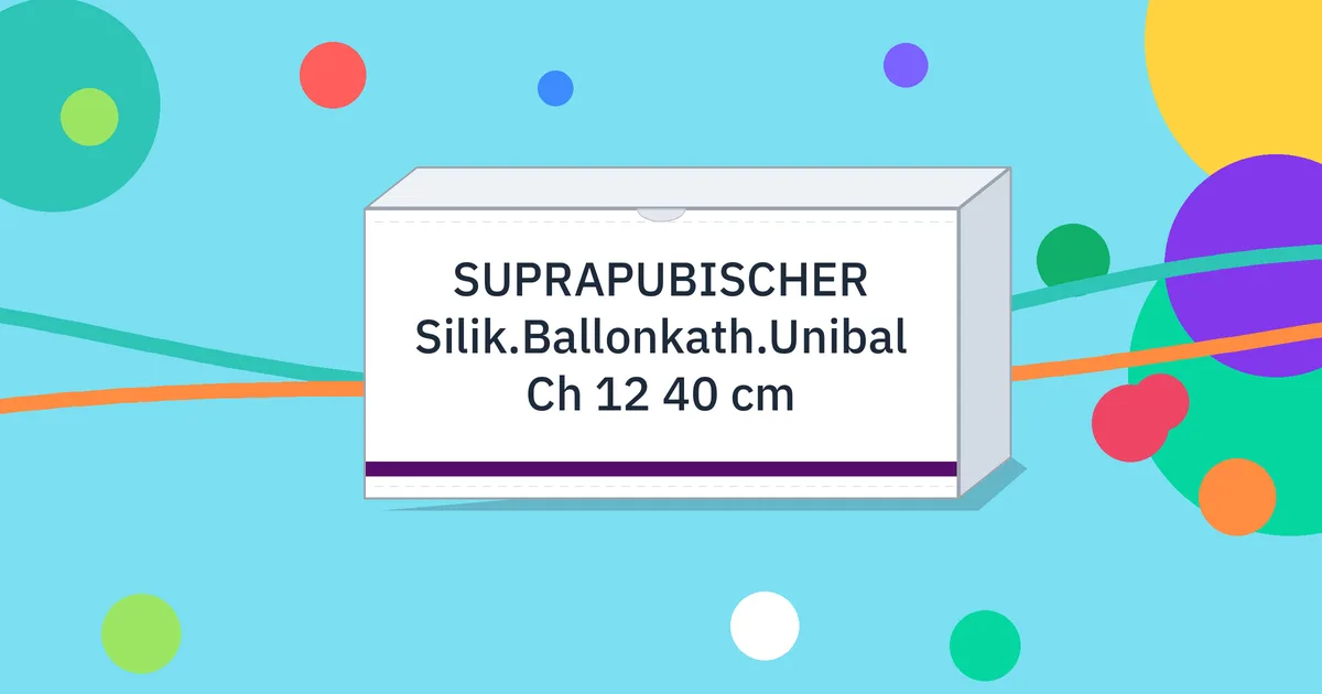 Symbolbild: Packung mit der Aufschrift SUPRAPUBISCHER Silik.Ballonkath.Unibal Ch 12 40 cm (PZN 01152574) – Verfügbarkeit und Bezug in Apotheken in Frankfurt am Main