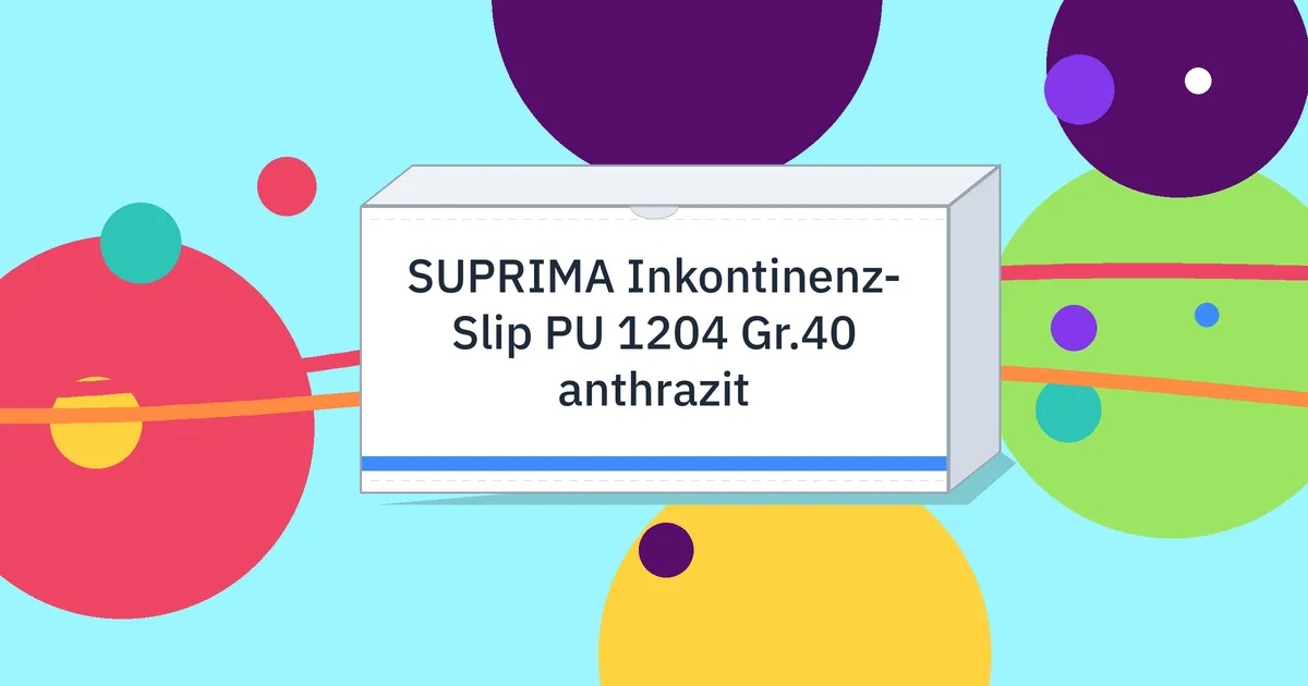 Symbolbild: Packung mit der Aufschrift SUPRIMA Inkontinenz-Slip PU 1204 Gr.40 anthrazit (PZN 10637394) – Verfügbarkeit und Bezug in Apotheken in Frankfurt am Main