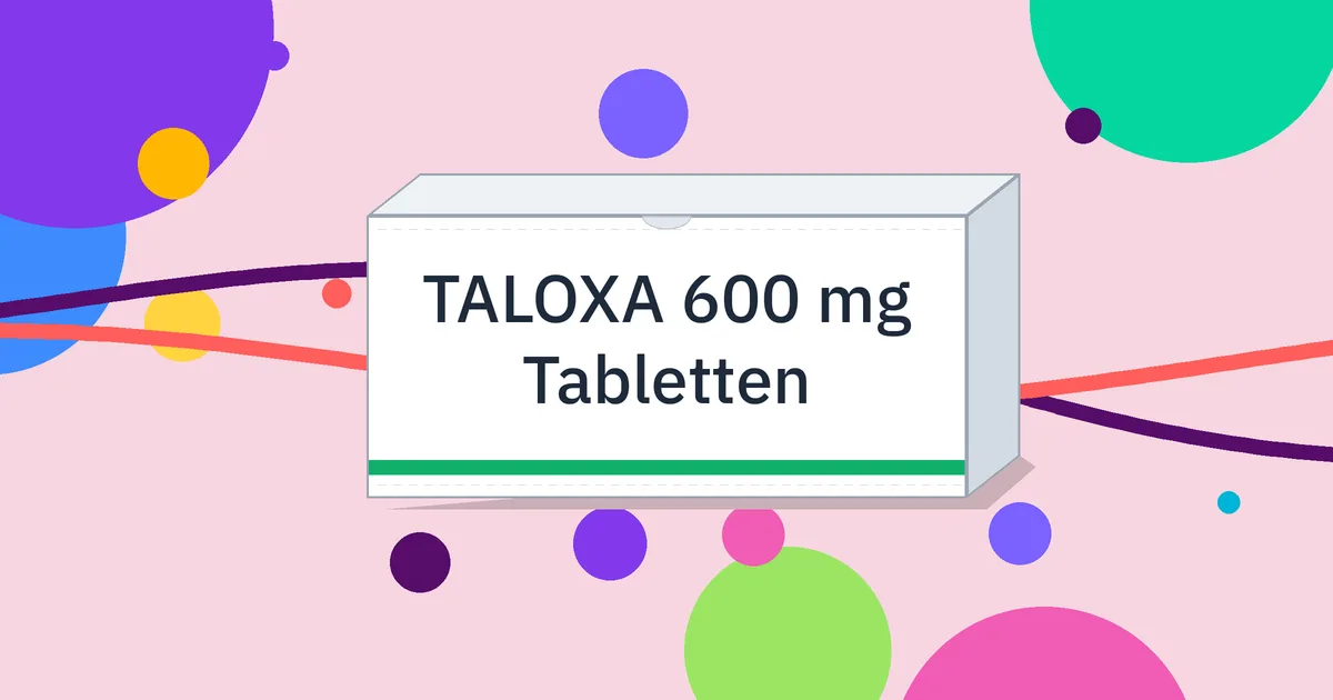 Symbolbild: Packung mit der Aufschrift TALOXA 600 mg Tabletten (PZN 05505727) – Verfügbarkeit und Bezug in Apotheken in Frankfurt am Main