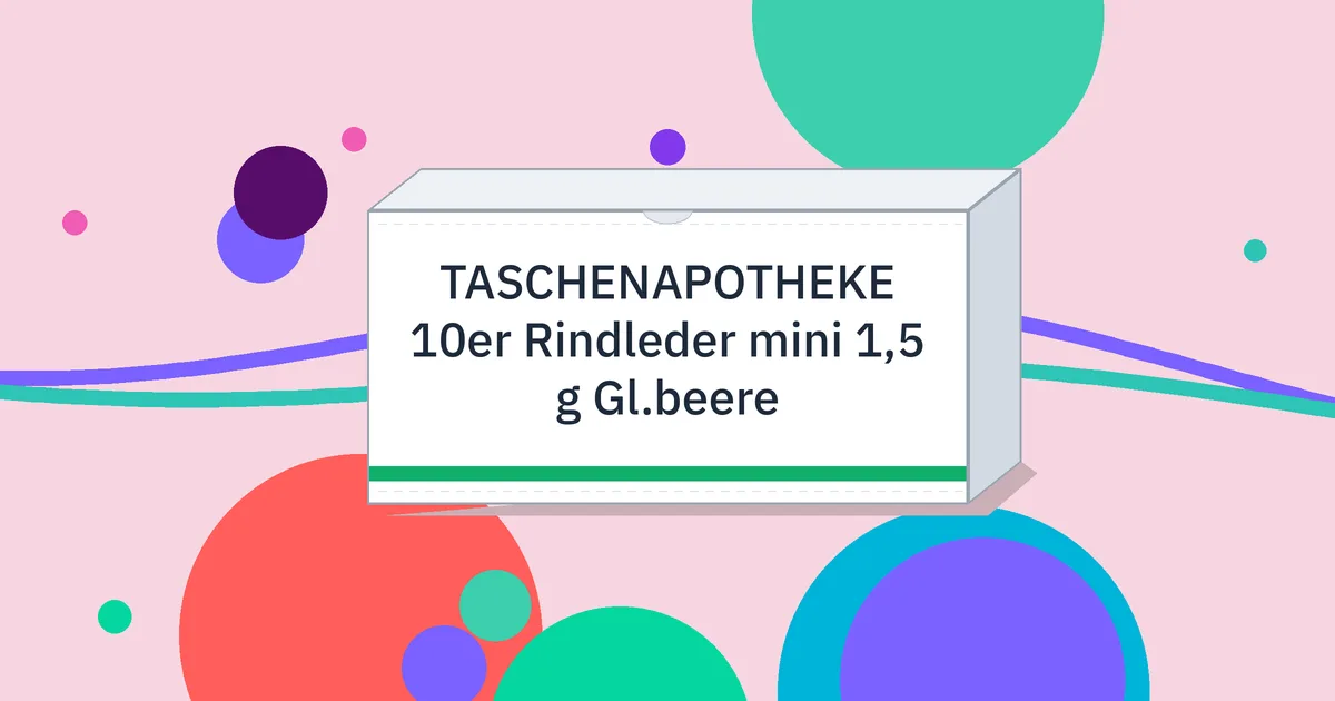 Symbolbild: Packung mit der Aufschrift TASCHENAPOTHEKE 10er Rindleder mini 1,5 g Gl.beere (PZN 13624386) – Verfügbarkeit und Bezug in Apotheken in Frankfurt am Main