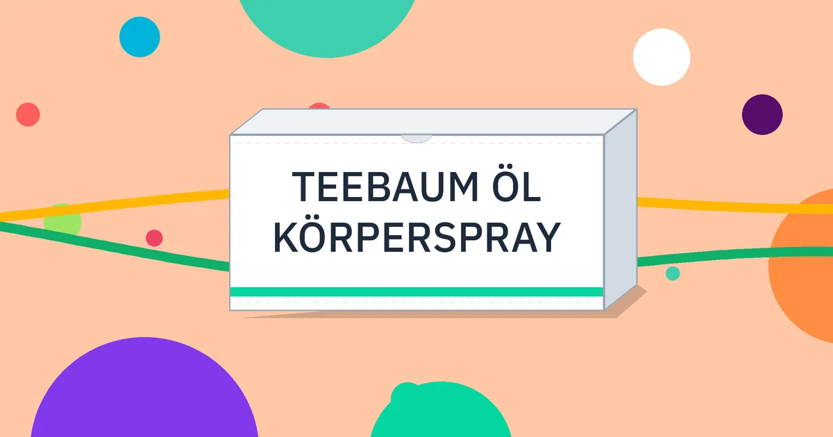 Symbolbild: Packung mit der Aufschrift TEEBAUM ÖL KÖRPERSPRAY (PZN 08712438) – Verfügbarkeit und Bezug in Apotheken in Frankfurt am Main
