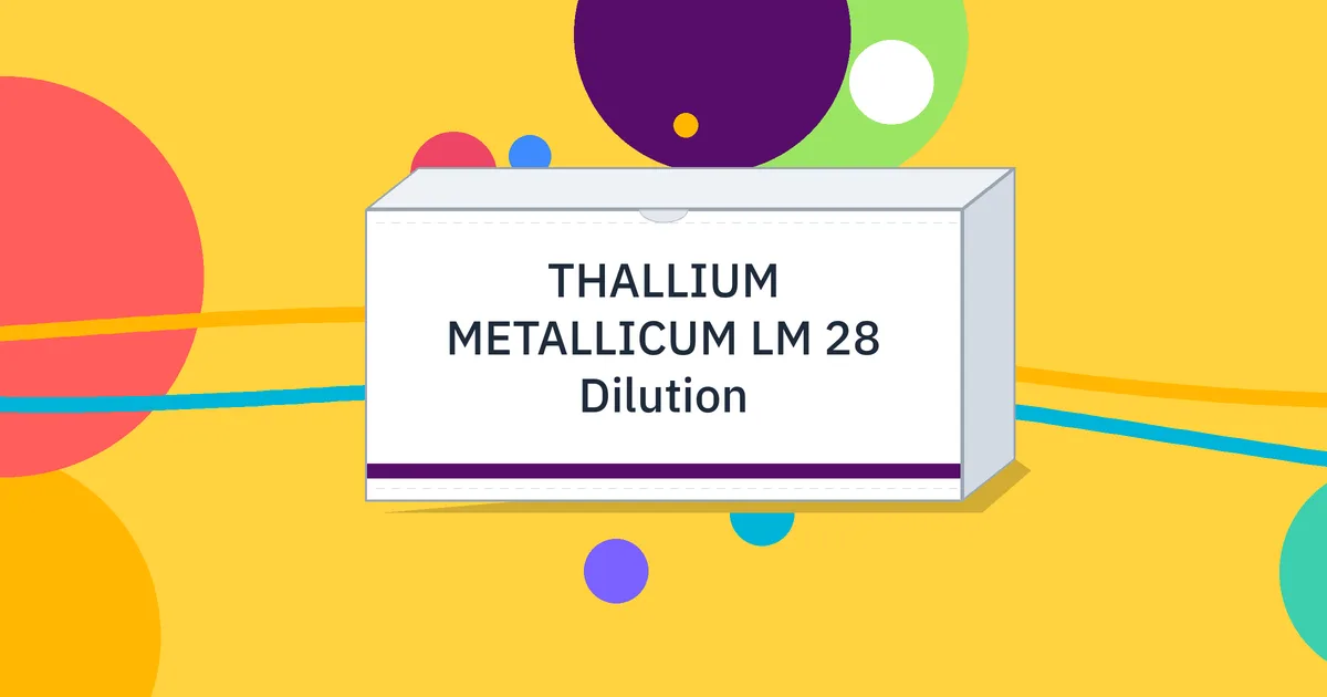 Symbolbild: Packung mit der Aufschrift THALLIUM METALLICUM LM 28 Dilution (PZN 13218605) – Verfügbarkeit und Bezug in Apotheken in Frankfurt am Main